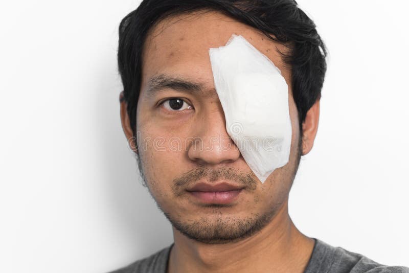 Plaster patch on wound eye stock image. Image of looking - 22125151