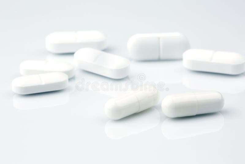White Medicine Tablets, Antibiotic Pills Stock Photo - Image of health ...