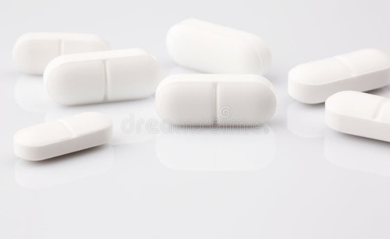 White Medicine Tablets, Antibiotic Pills Stock Image - Image of concept ...