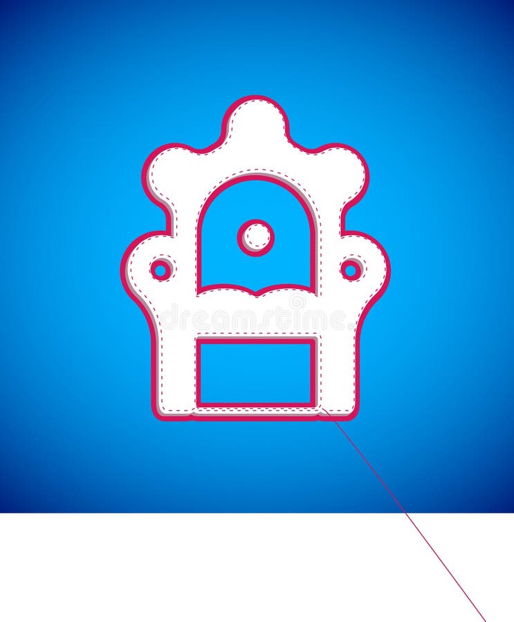 White Medieval Throne Icon Isolated on Blue Background. Vector Stock ...
