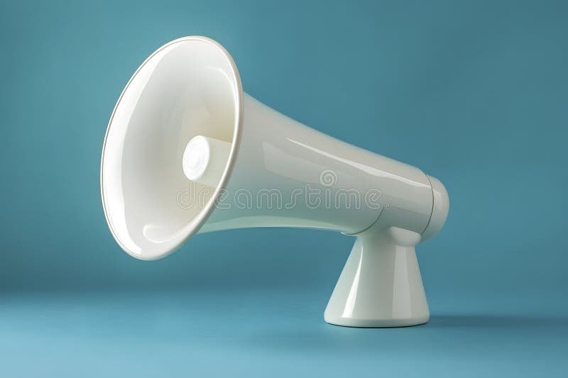 White Megaphone, Generative AI Stock Illustration - Illustration of ...