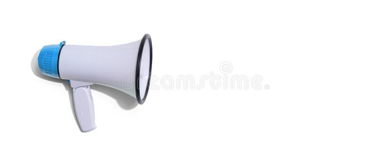 White Megaphone with Hard Shadow Stock Image - Image of view, copyspace ...