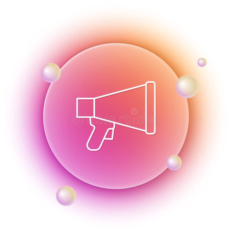 White Megaphone Icon Isolated on White Background. Speaker Sign. Orange ...