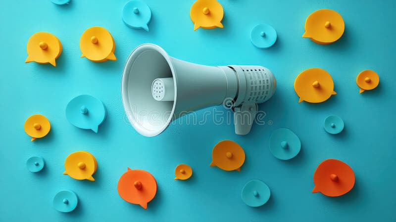 White Megaphone Speech Bubbles Blue Background Stock Photos - Free & Royalty-Free Stock Photos ...