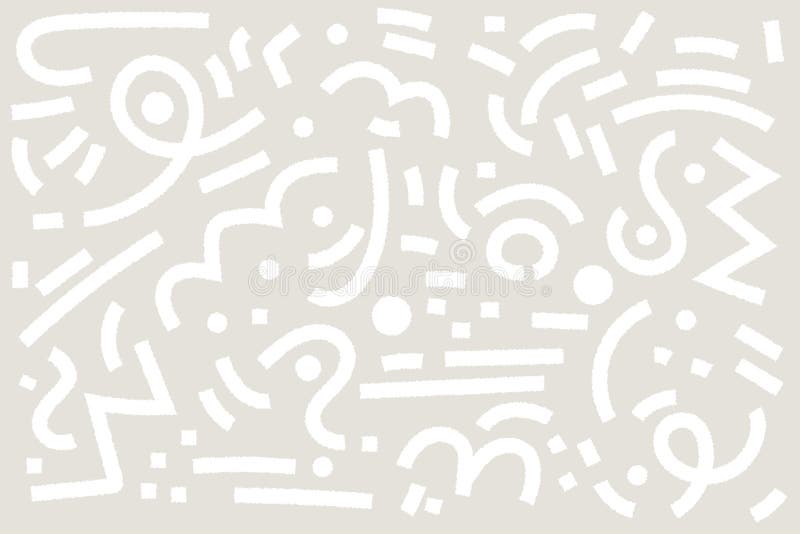 White Memphis Abstract Zigzag Design on Gray Background Stock Vector ...