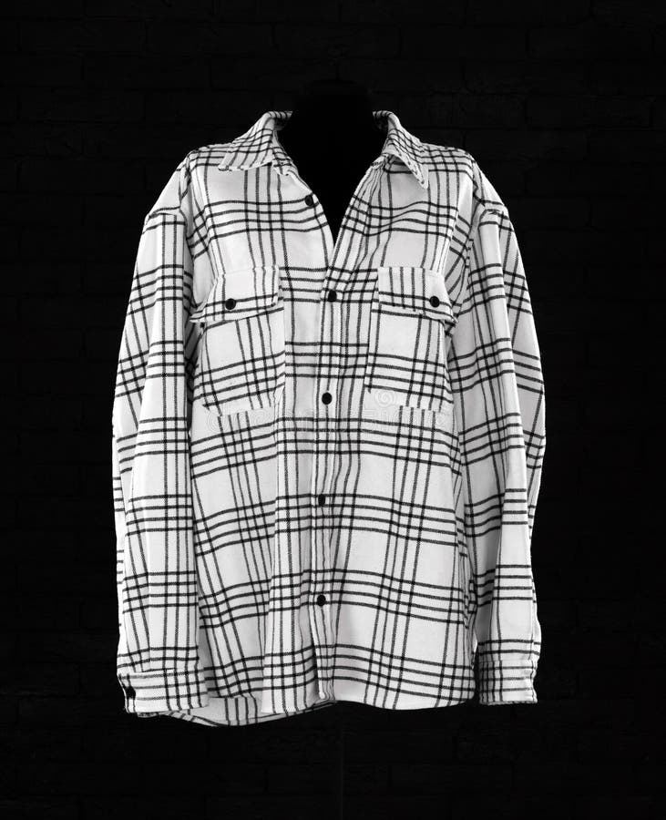 Men shirt with black check stock image. Image of style - 357065689