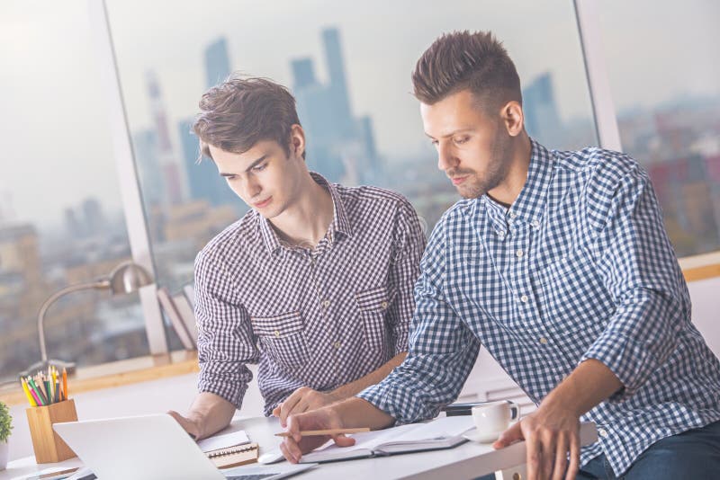 White Men Working on Project Stock Photo - Image of freelance, manager ...
