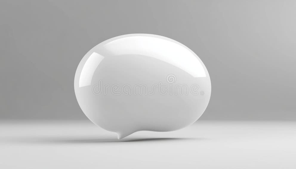 White Message Bubble with Copy Space for Digital Communication and Chat ...
