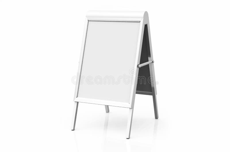 White Metal Advertising Board Stock Illustration - Illustration of ...