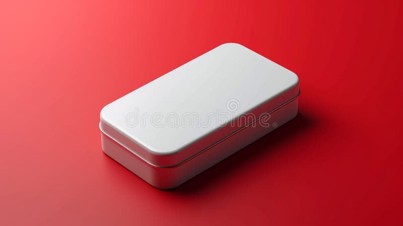 White Metal Box on Red Background Stock Illustration - Illustration of ...