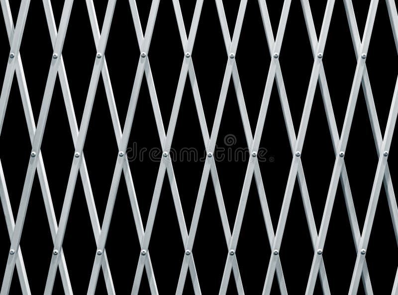 White Metal Folding Gate Door Isolated on Black Background with ...