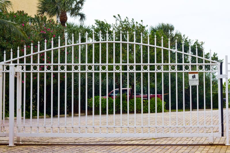 Metal gate stock image. Image of white, gate, metal, entrance - 30290347