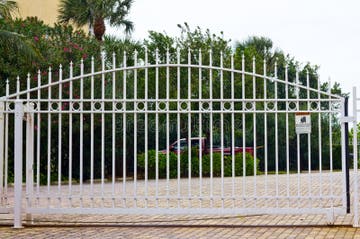 Metal gate stock image. Image of white, gate, metal, entrance - 30290347