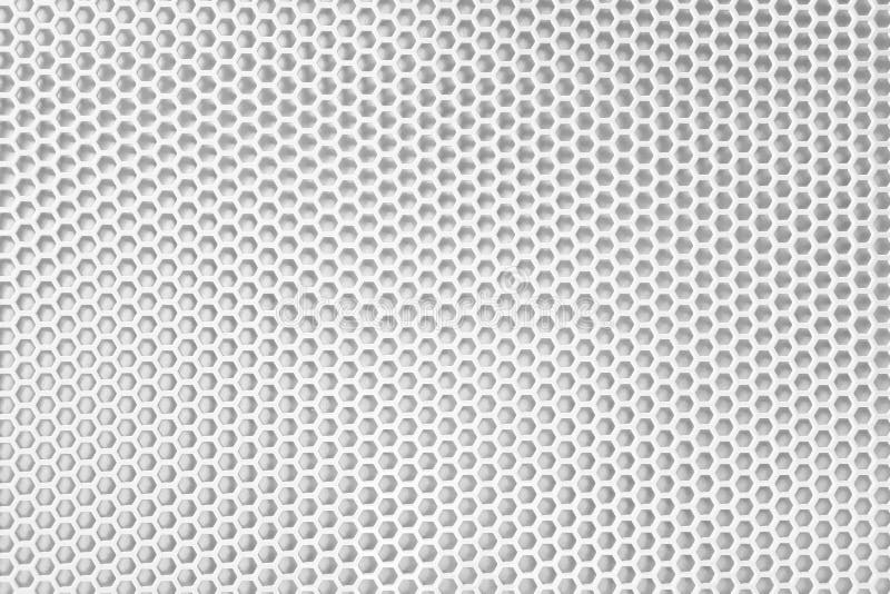 White Metal Hexagonal Perforated Metal Sheet Wall Background. Stock ...