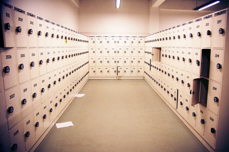 White Metal Lockers stock image. Image of shelves, lockers - 99744635