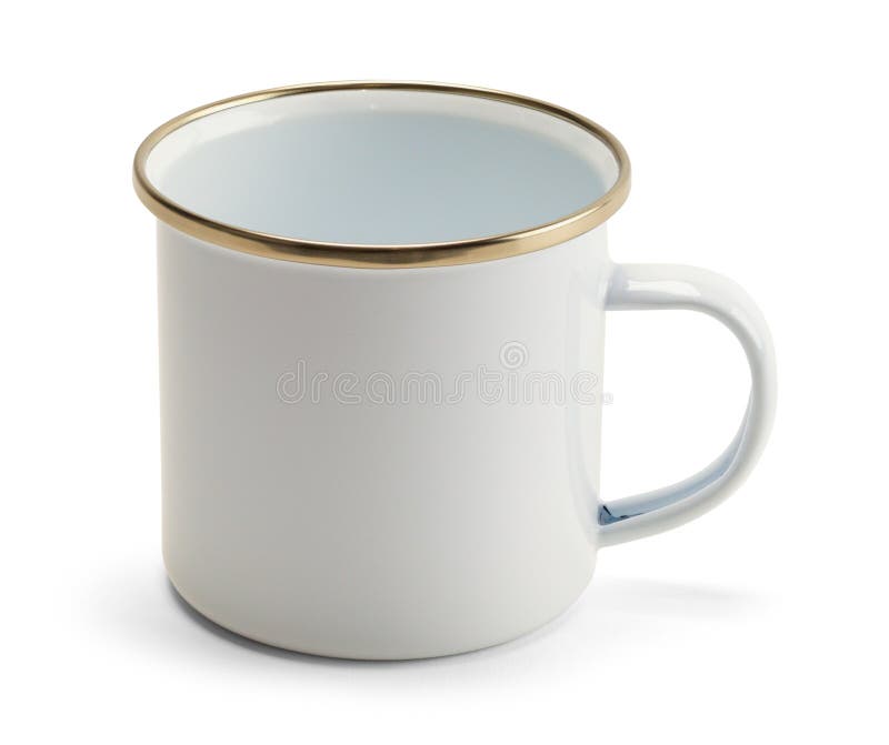White Metal Mug stock photo. Image of white, empty, camping - 268051148