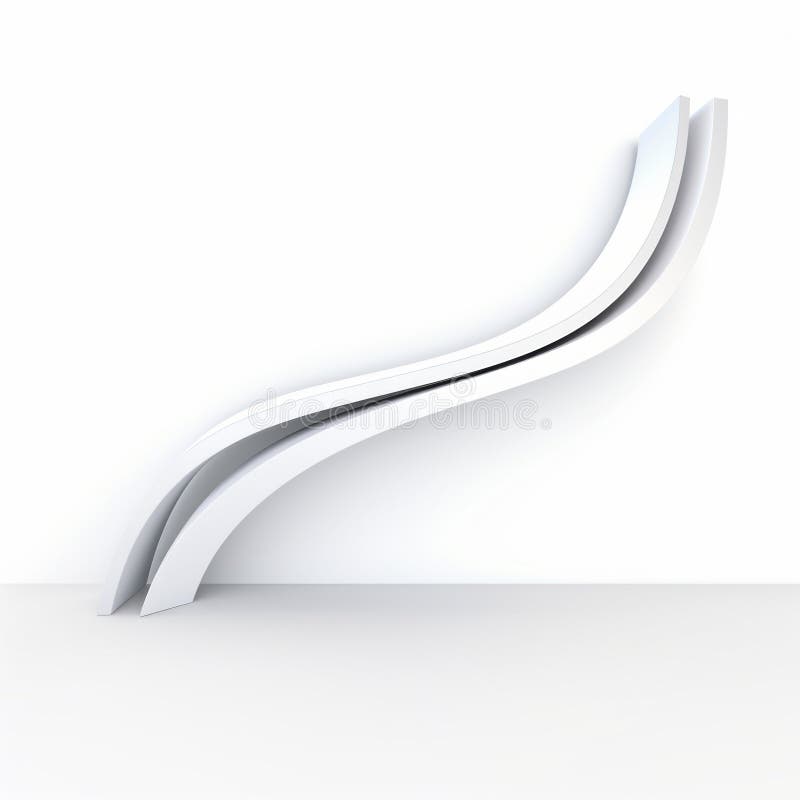 Sculptural Expression: Graceful Balance of a White Curved Ledge Stock ...