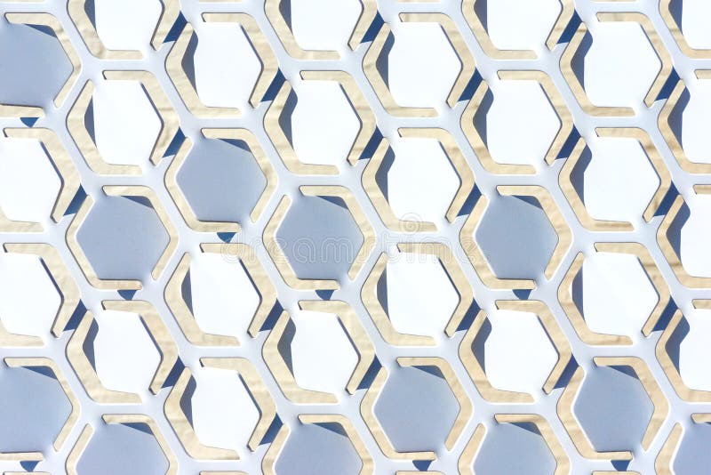 White Metal Pattern with Hexagonal Shapes Stock Image - Image of ...