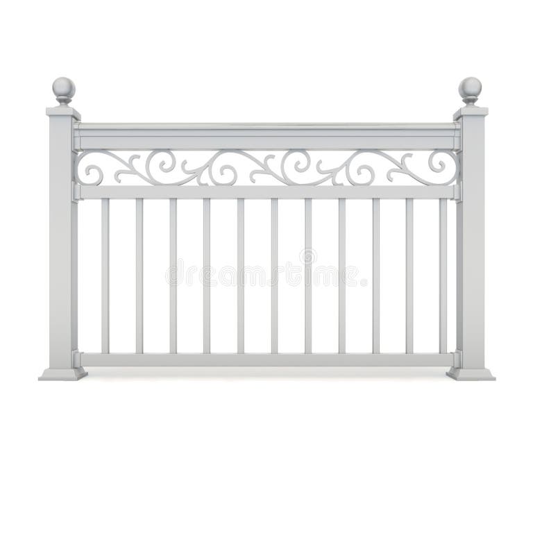 White Metal Railing with Pattern Stock Illustration - Illustration of ...