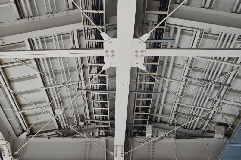 White metal roof structure stock photo. Image of structural - 105318100