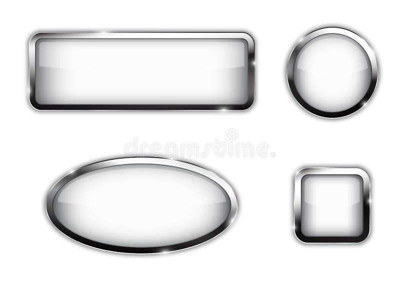 Metallic buttons stock vector. Illustration of gray, label - 32738889