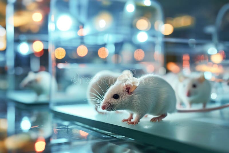 White Mice in a Medical Scientific Research Laboratory. Laboratory ...