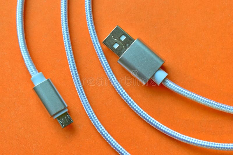 White Micro USB Cable Close Up Stock Photo - Image of kitchen, black ...