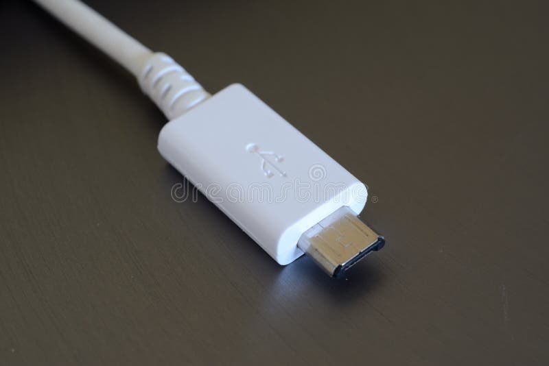White micro USB plug stock photo. Image of supply, pocket - 74123254