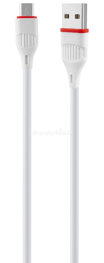 White Micro USB To USB Cable for Reliable Connection. Stock Image ...