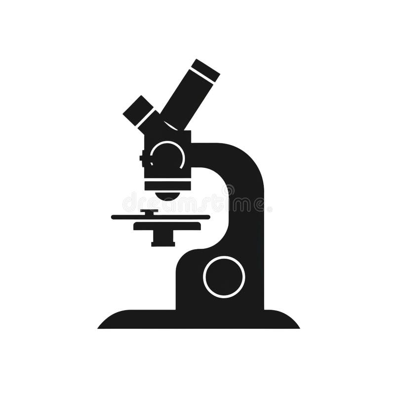 White Microscope Silhouette on Transparent Background Science Tool ...