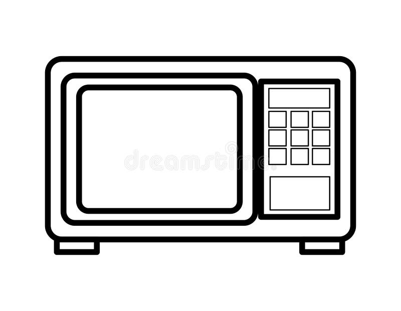 White Microwave Front View, Graphic Stock Illustration - Illustration ...