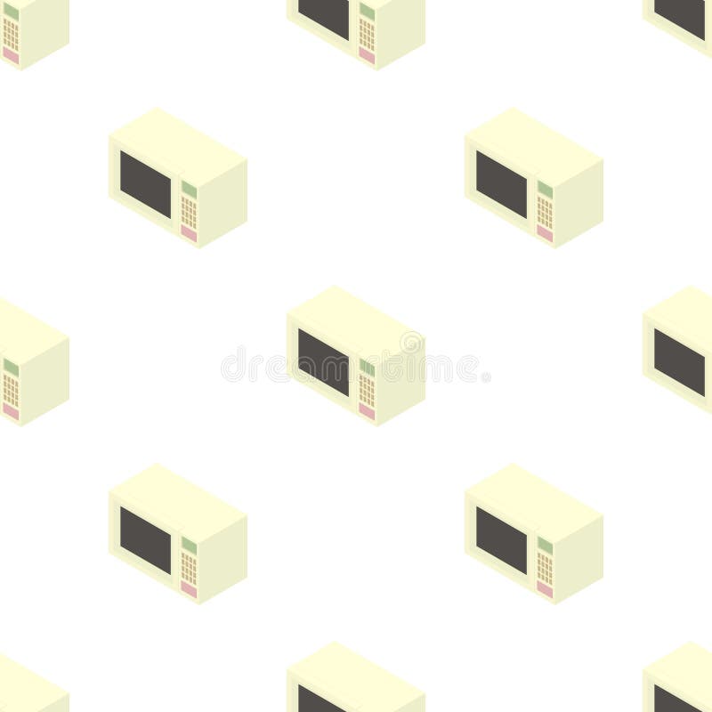 White Microwave Pattern Seamless Vector Stock Vector - Illustration of ...