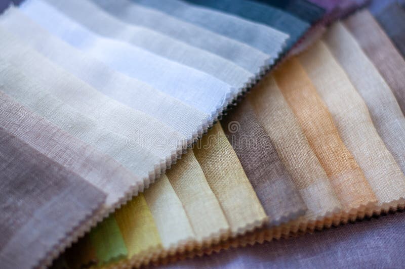 White, Milk and Beige Samples of Thin, Transparent Fabric for Curtains ...