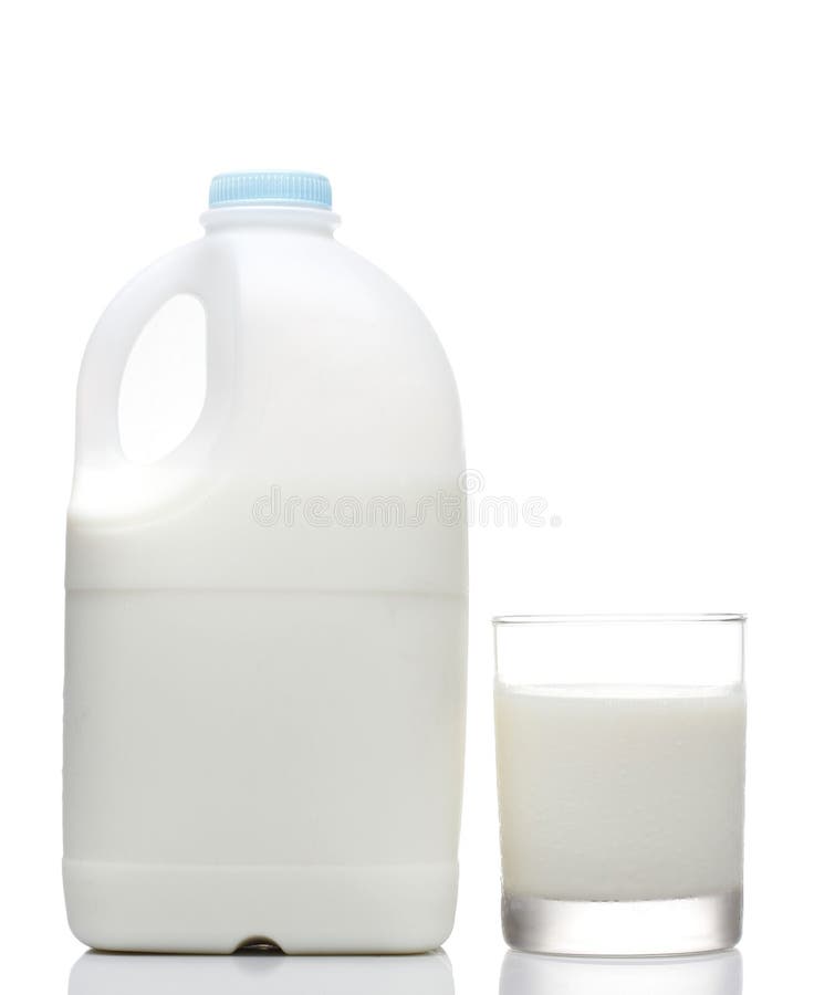 White Milk Bottle With Glass Stock Image - Image of natural, vitamin ...