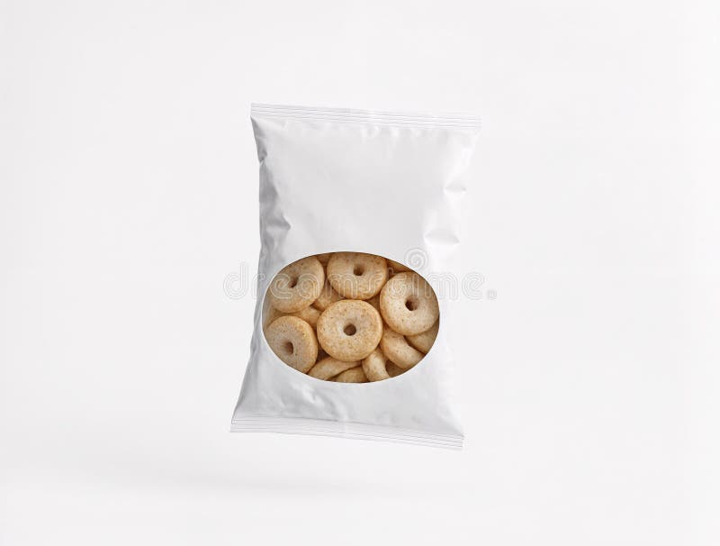 White Milk Cookie Package Floating Stock Illustration - Illustration of ...