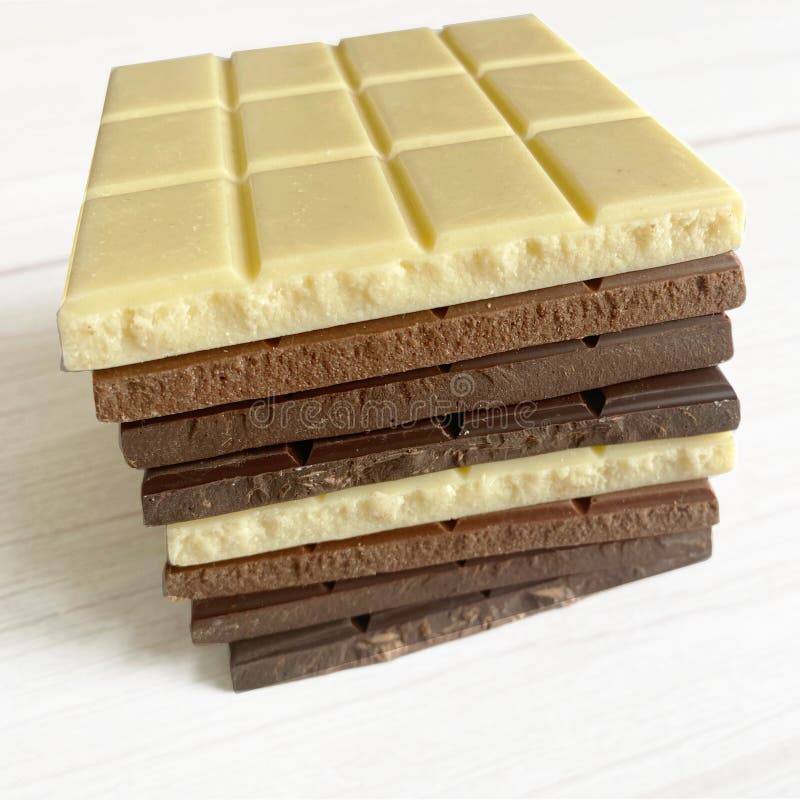 White Milk Dark Chocolate Bars in Rows Stock Image - Image of sweet ...