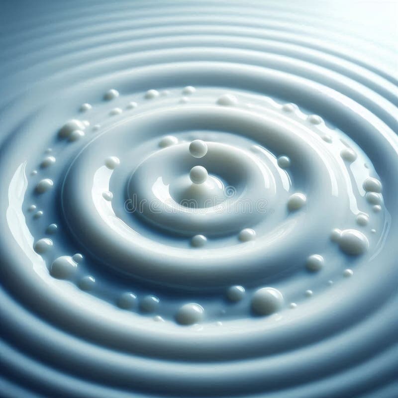 White Milk Drop Forming Circular Ripples on Surface Stock Illustration ...