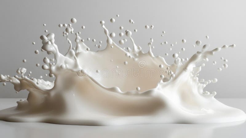 White Milk Splash Crown on White Background Stock Illustration ...