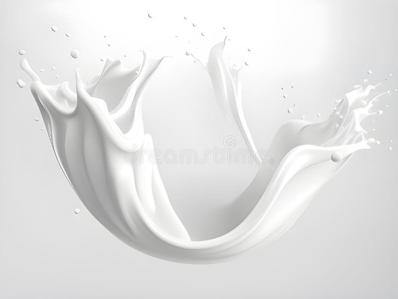 White Milk Splash Isolated on White Background 3d Render, Ai Generated ...