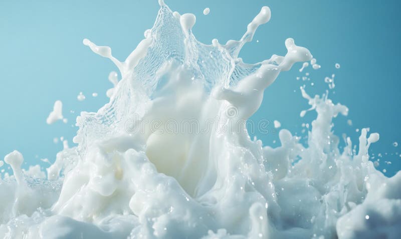 White Milk Wave Splash, on Blue Background Stock Illustration ...