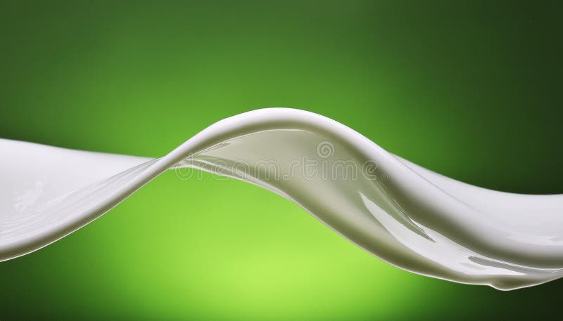 White Milk Wave Splash on Green Background Stock Illustration ...
