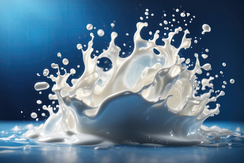 White Milk or Yogurt Splash in Wave Shape. Ai Generative Stock ...
