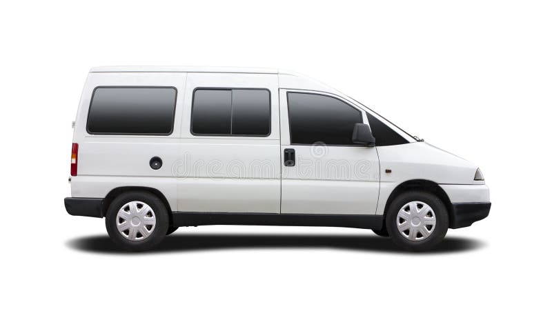 White Mini Bus Fiat Scudo Side View Isolated on White Stock Photo ...