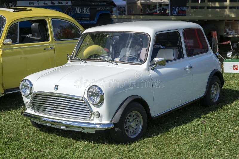 White mini cooper editorial photography. Image of antique - 93374682