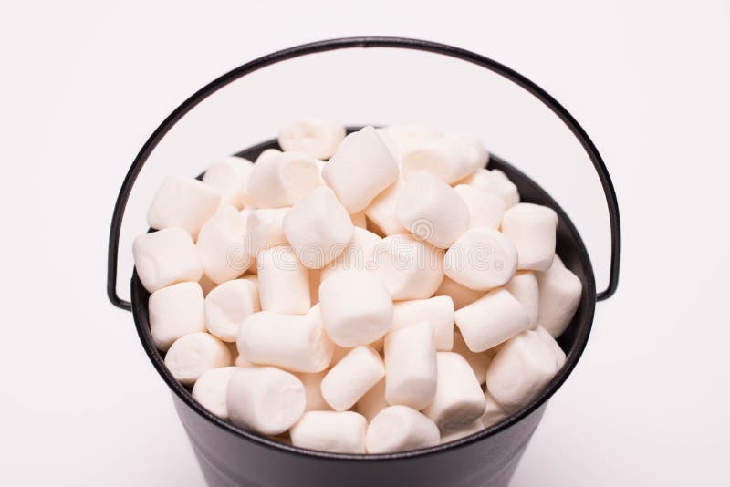 White Mini Marshmallows Background Close-up Texture. a Pile of Stock ...