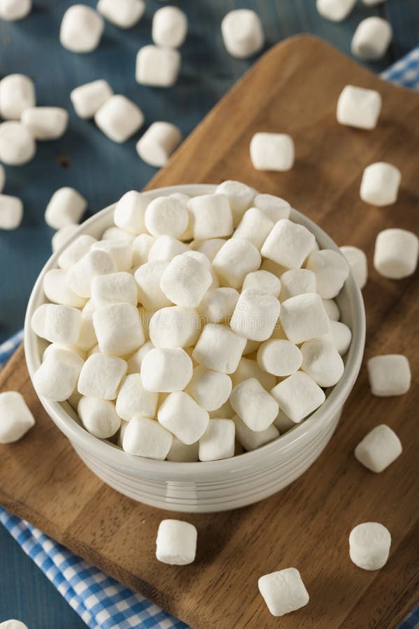 White Mini Marshmallows in a Bowl Stock Photo - Image of group, sticky ...