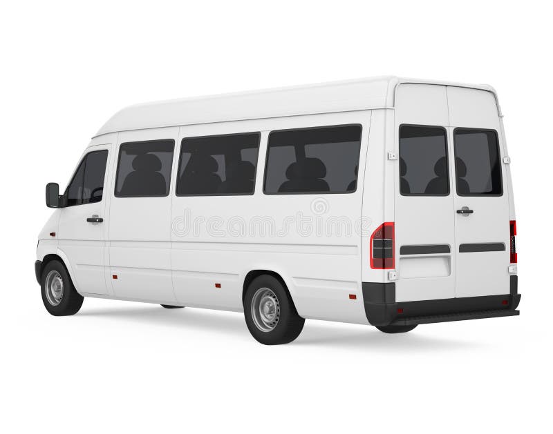 White Minibus Isolated stock illustration. Illustration of wheel ...