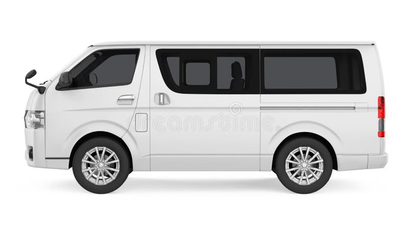 White Minibus Isolated stock illustration. Illustration of microbus ...