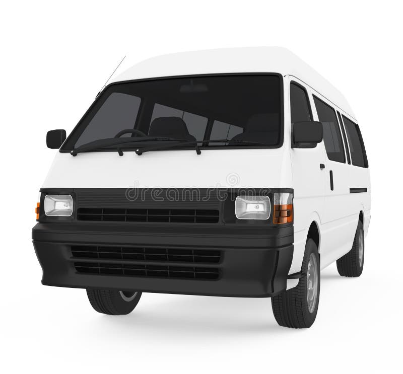 White Minibus Isolated stock illustration. Illustration of drive ...