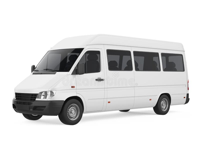 White Minibus Isolated stock illustration. Illustration of freight ...